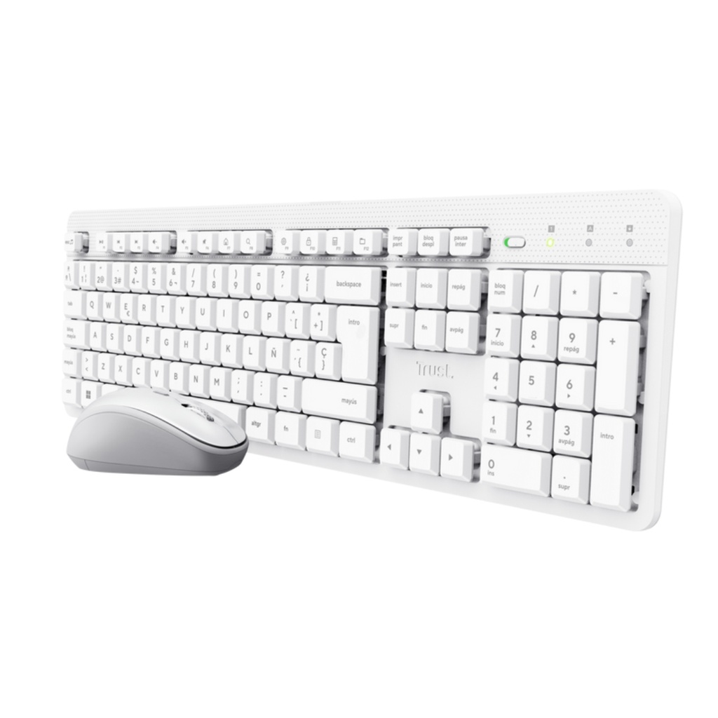 Combo Trust Teclado Mouse Ody II Inalambrico Blanco | Castor Data